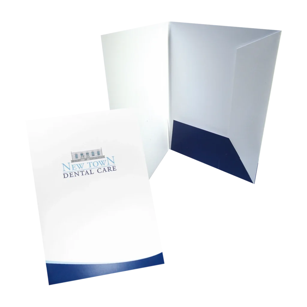 A5 Folder with self assembly pocket (capacity spine) – ProntaPrint