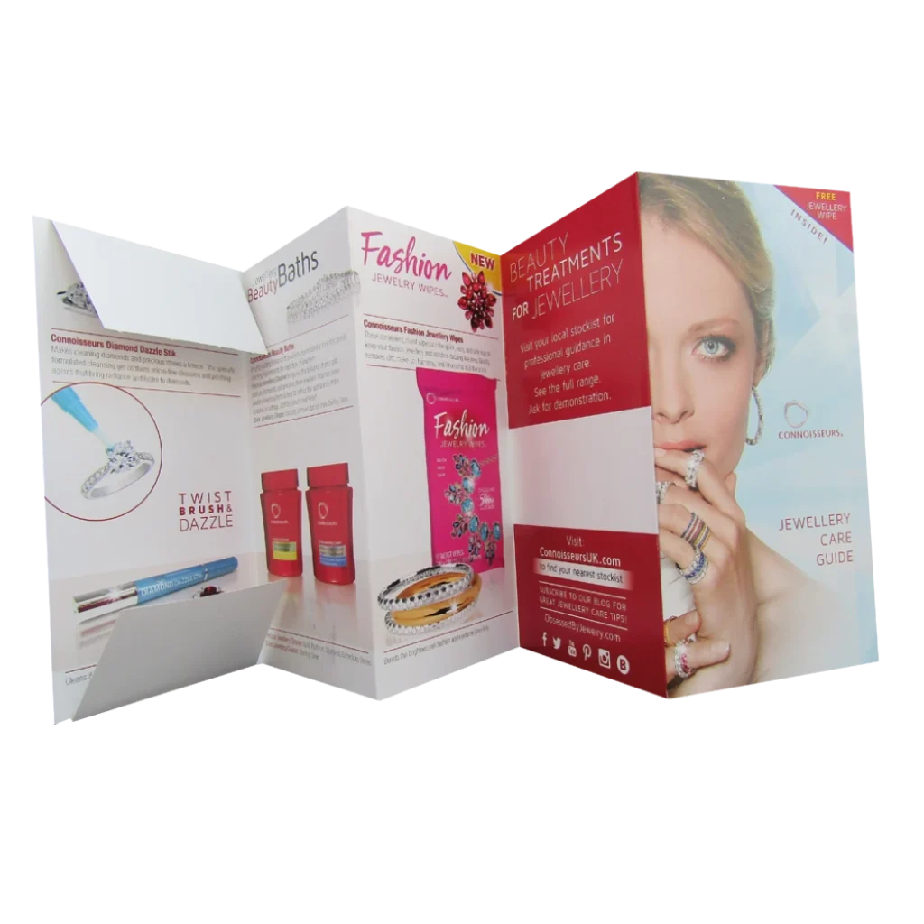 Folding Leaflet With Flaps On End Panel To Hold Insert – ProntaPrint